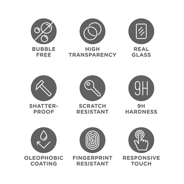 ᐈ Mobile tempered glass set stock vectors, Royalty Free tempered glass ...