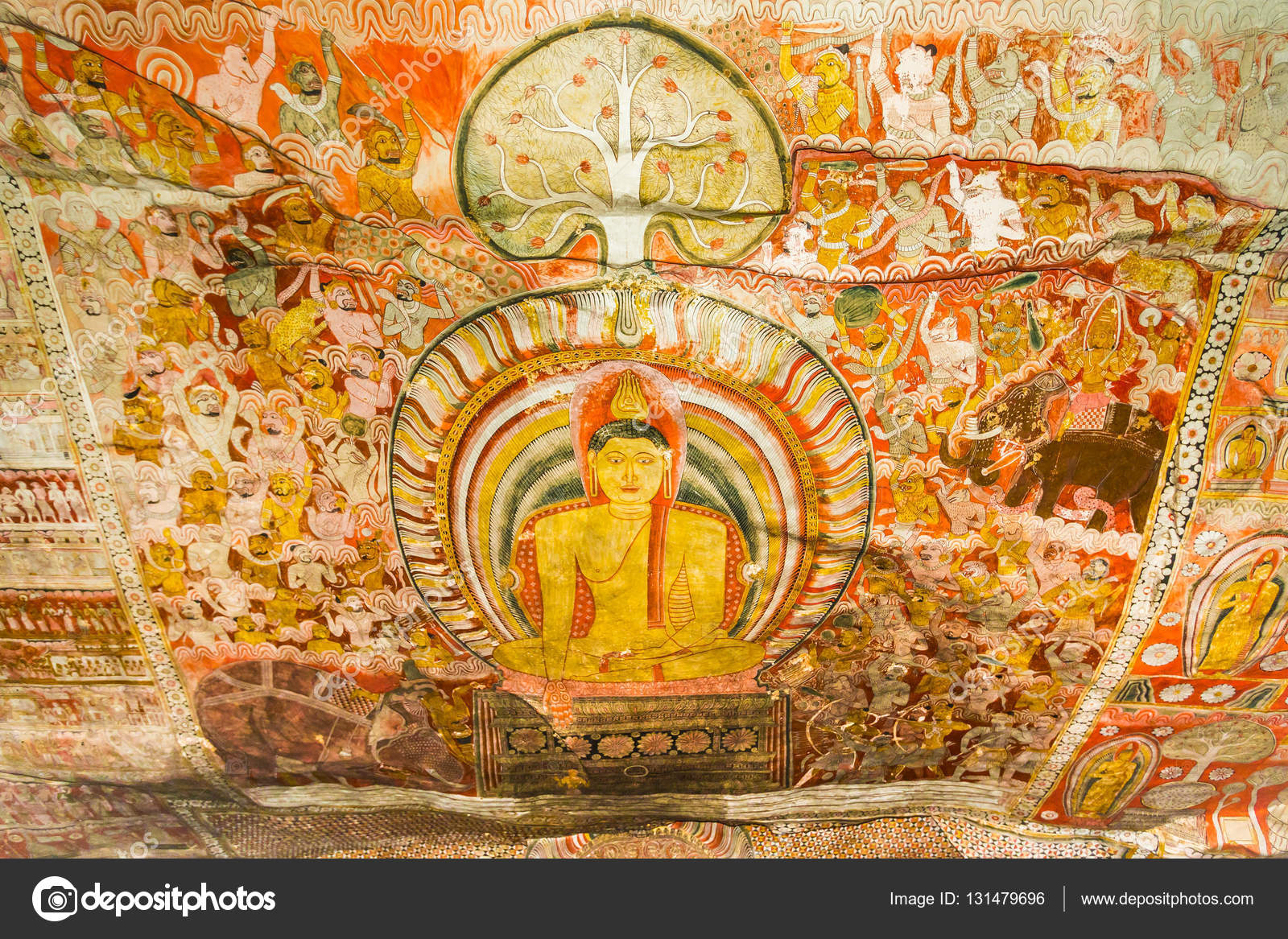 Dambulla Cave Temple Fresco Stock Photo by ©nilanewsom 131479696