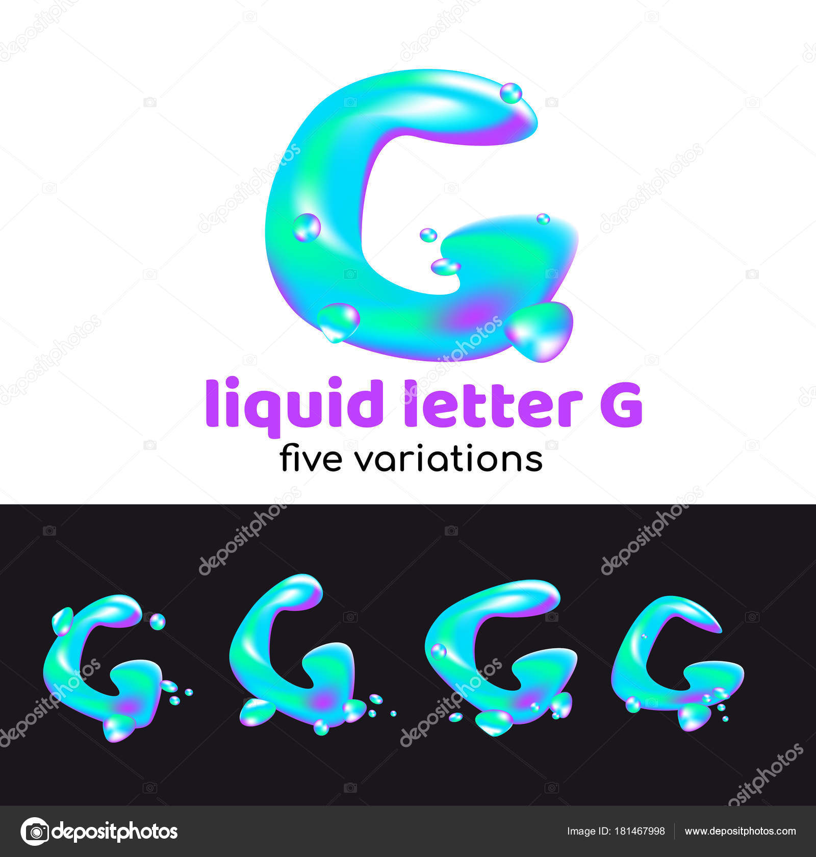 G letter is an aqua logo. Liquid volumetric letter with droplets and ...