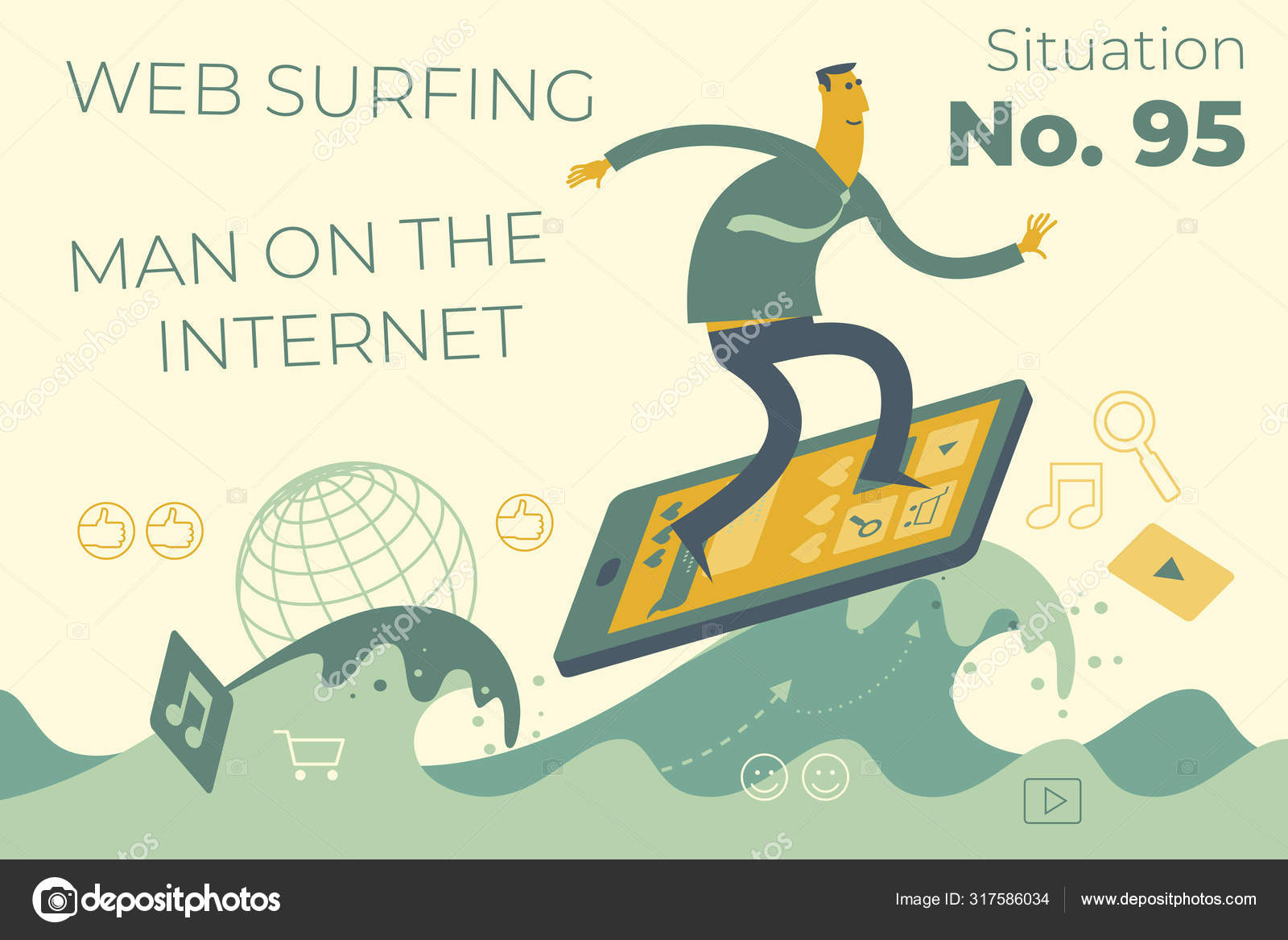 Cartoon character illustration for web design, presentation ...