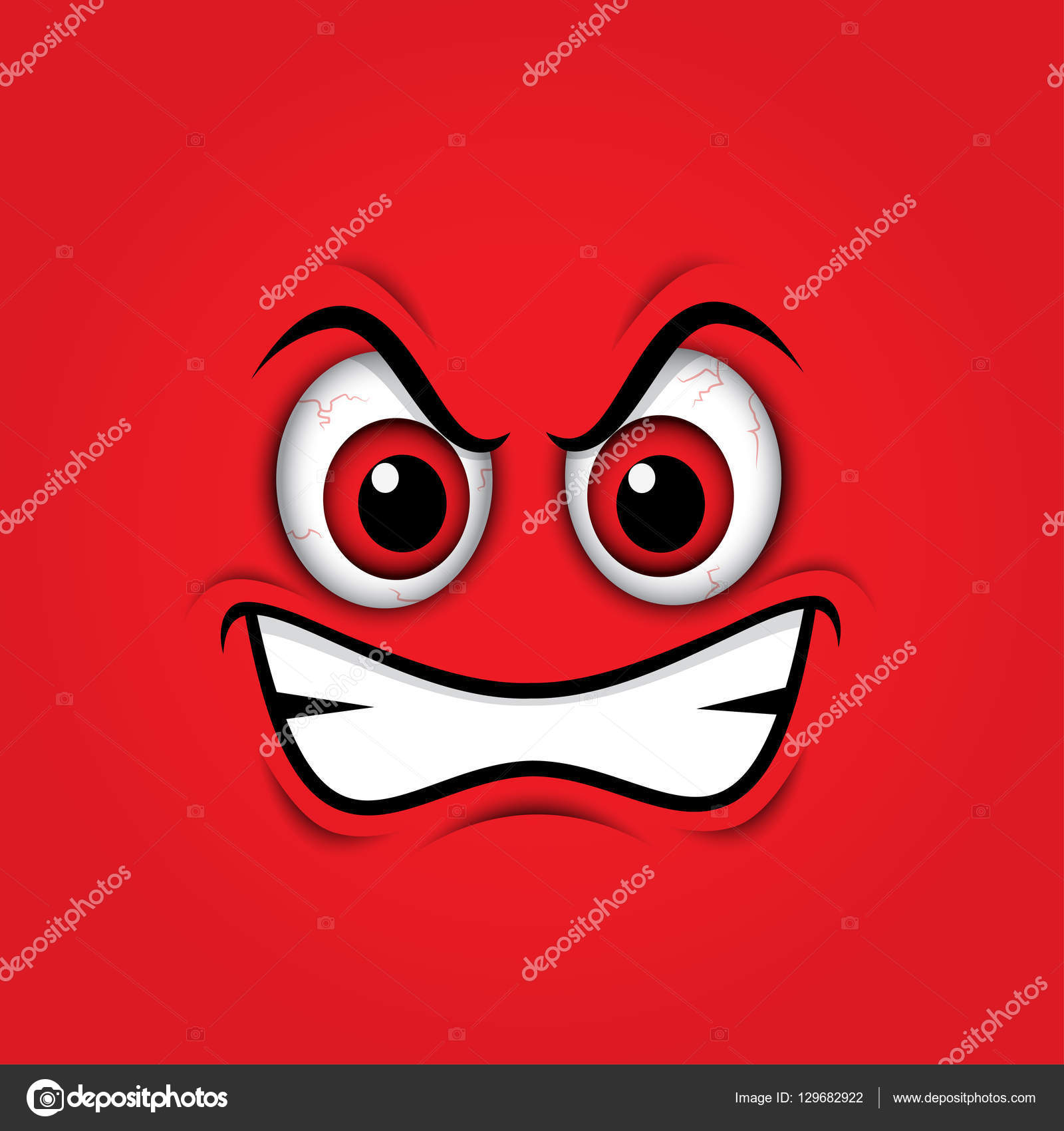 Red Mad Smiley Face