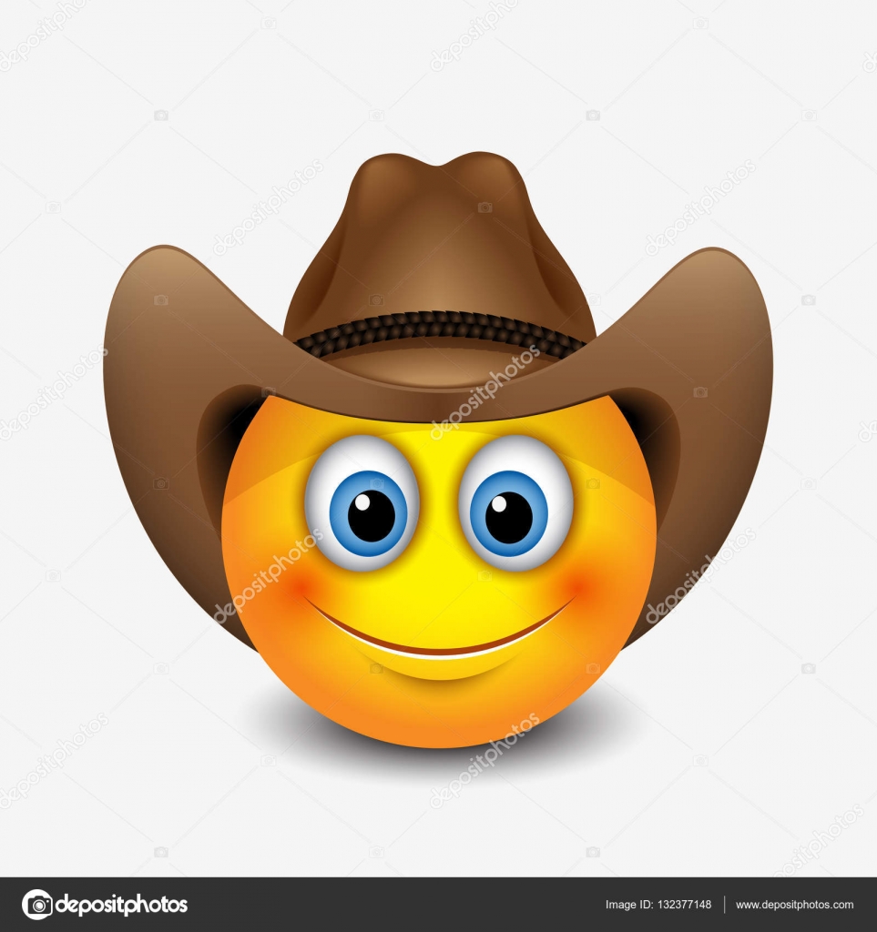 Emoticon wearing cowboy hat Stock Vector Image by ©I.Petrovic #132377148