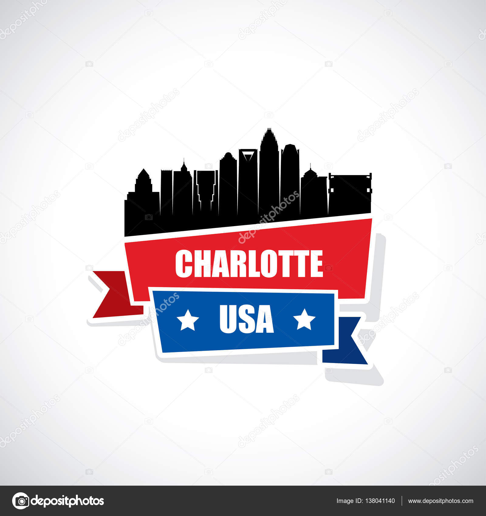 Charlotte skyline logo, Stock Vector Image by ©I.Petrovic #138041140