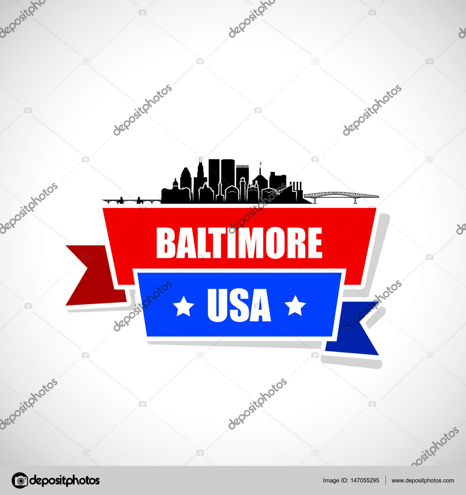 Baltimore skyline - ribbon banner Stock Vector Image by ©I.Petrovic ...