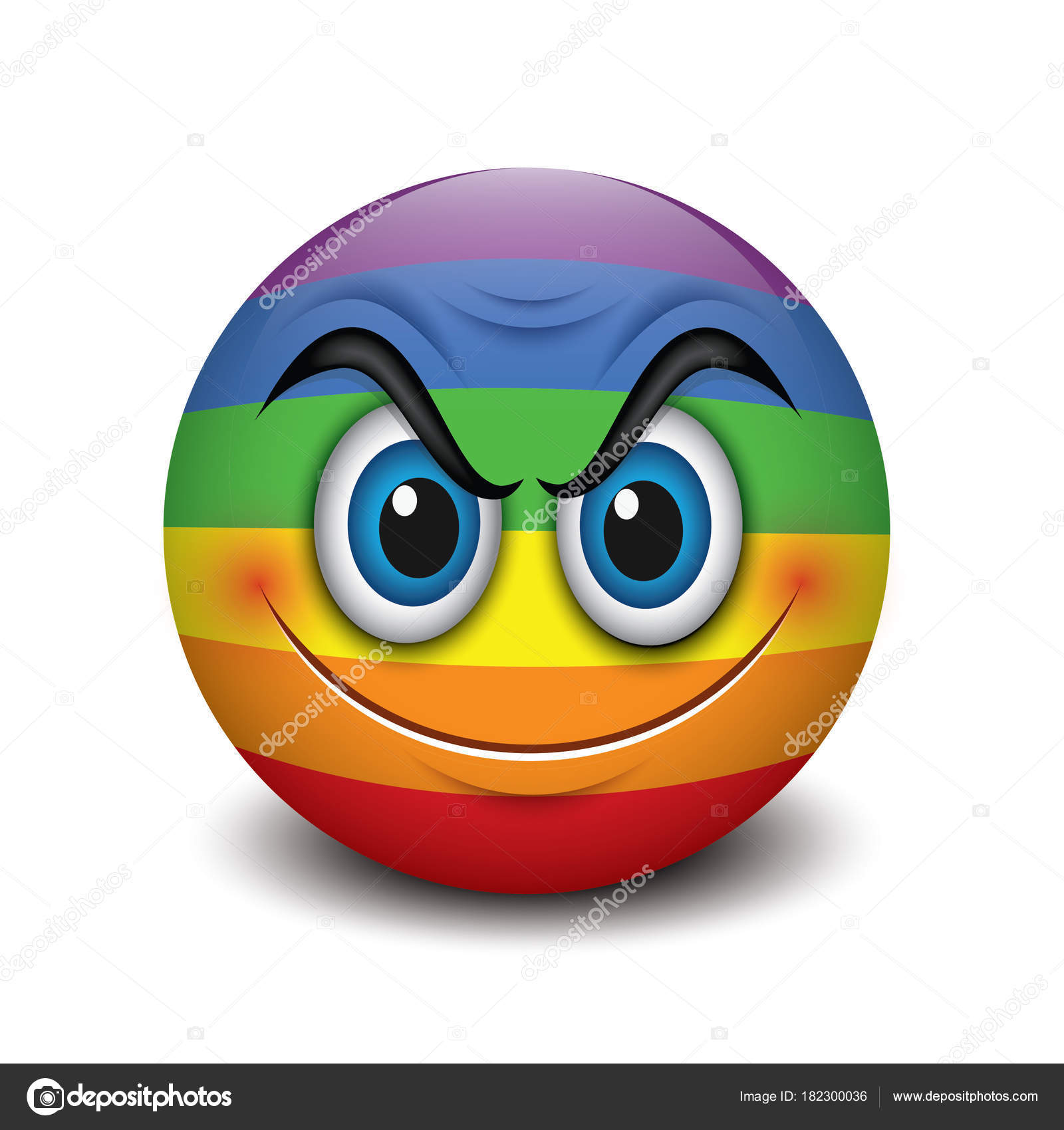 Emoticon Tersenyum Marah Emoji Smiley Ilustrasi Vektor — Stok Vektor ...