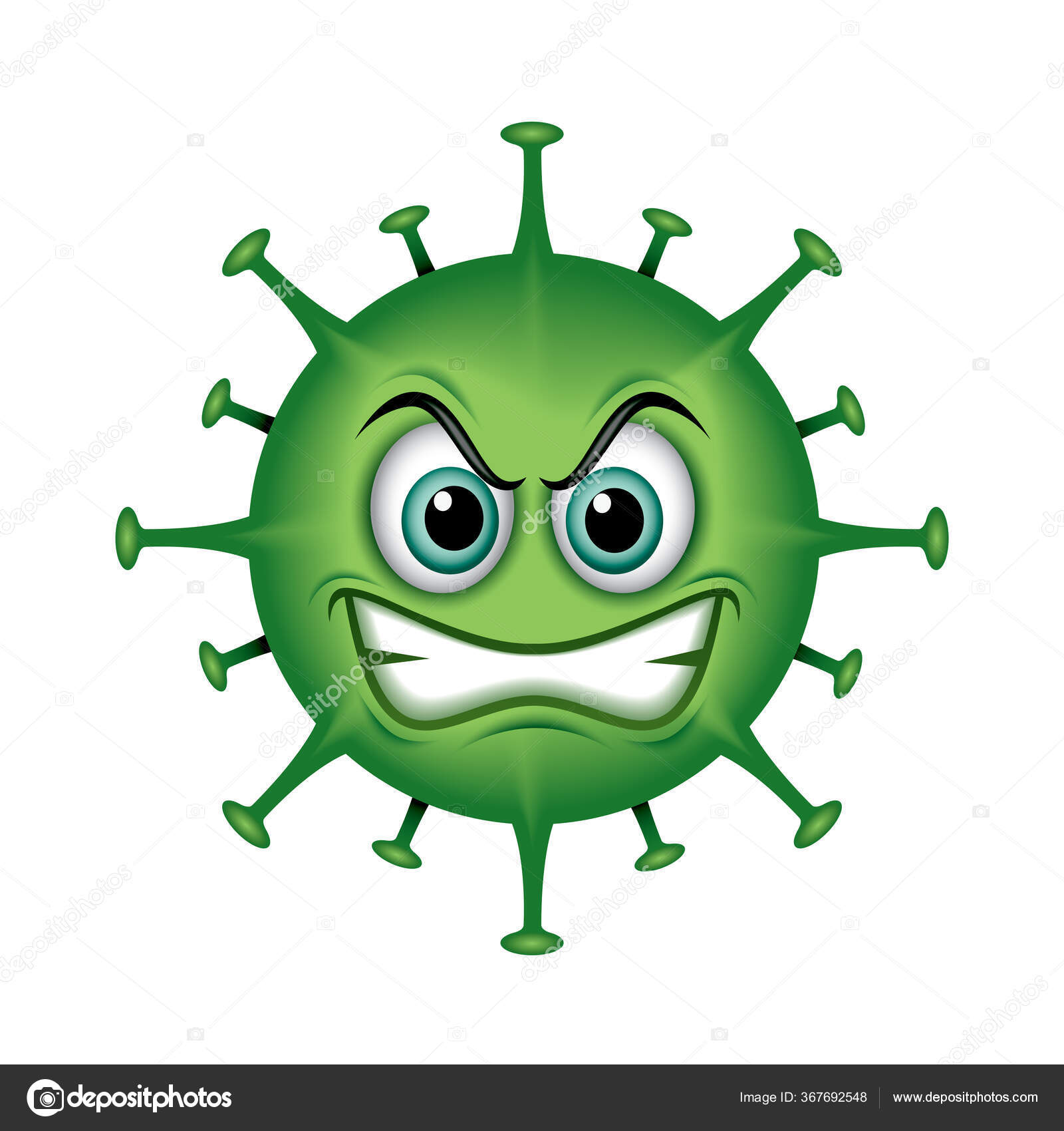 Green Smiley Virus Face Vector Illustration Stock Illustration by ©I ...
