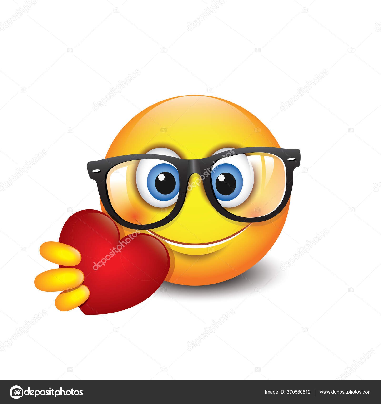 Sød Emoticon Med Hjerte Emoji Vektor Illustration Stockvektor af ©I ...