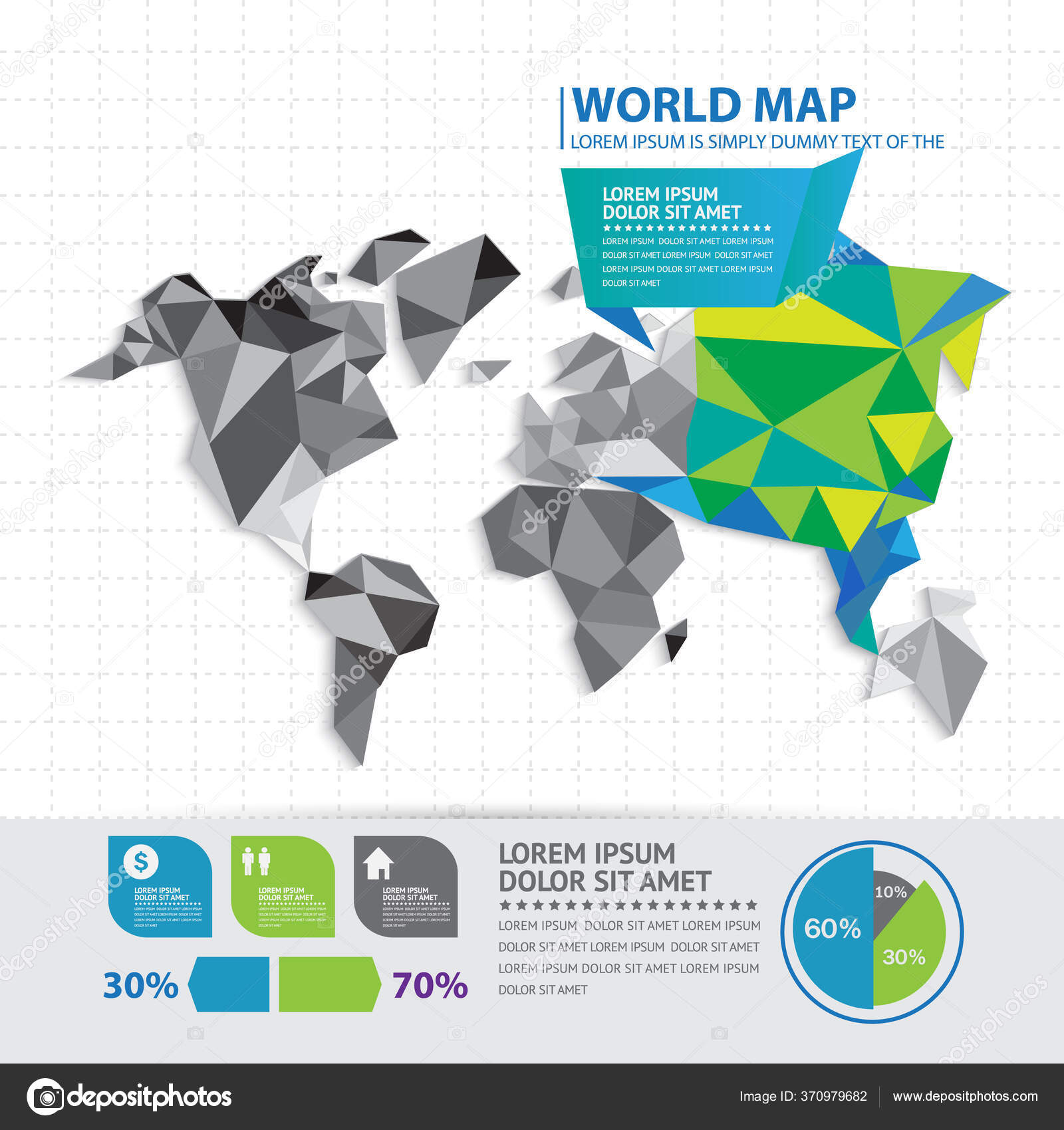 Mapa Mundo Modelo Design Layout Infográfico Ilustração Vetorial Vetor ...