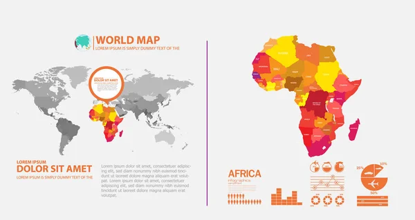 World Map Infographic Layout Design Template Vector Illustration Stock ...