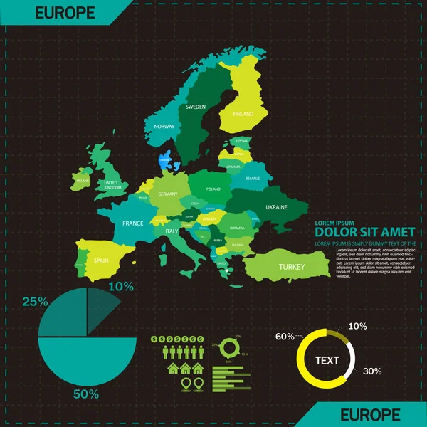 World Map Infographic Layout Design Template Vector Illustration Stock ...