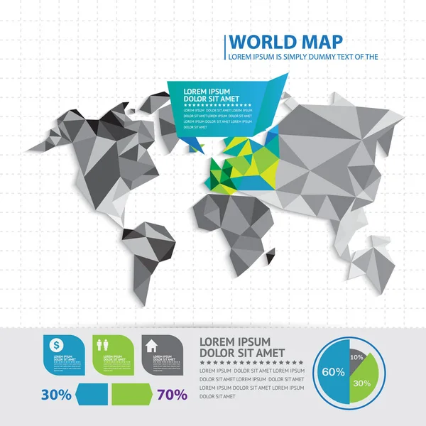 World Map Infographic Layout Design Template Vector Illustration Stock ...