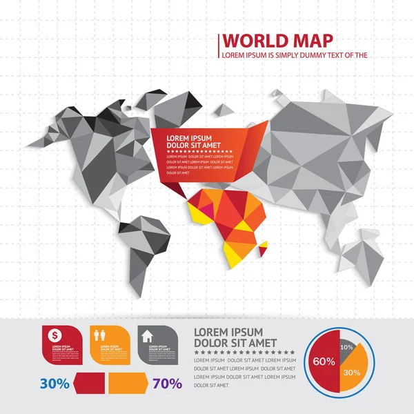 World Map Infographic Layout Design Template Vector Illustration Stock ...
