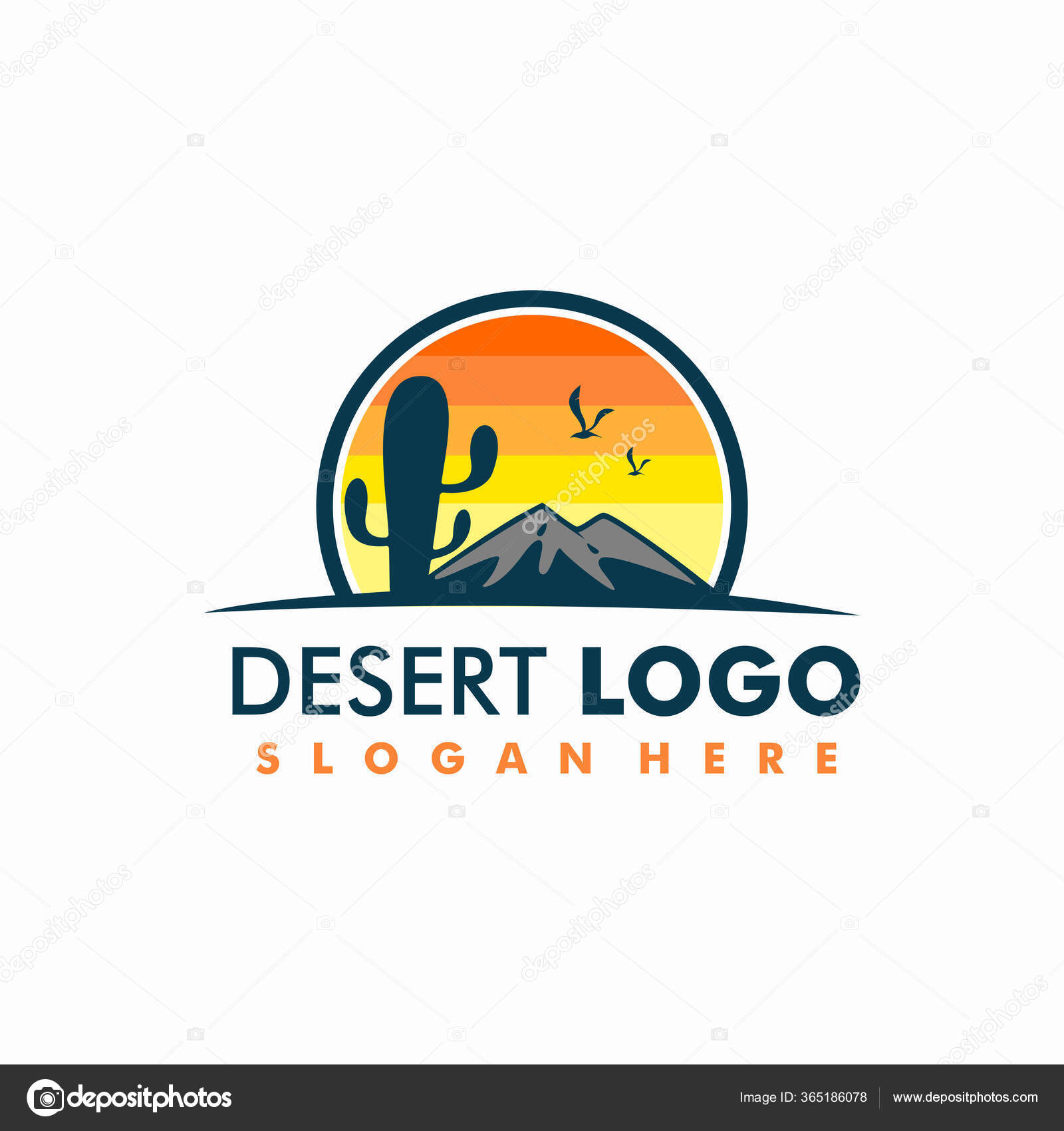 Desert Logo Vector Illustration Iconic Desert Symbol Stock Vector by ...