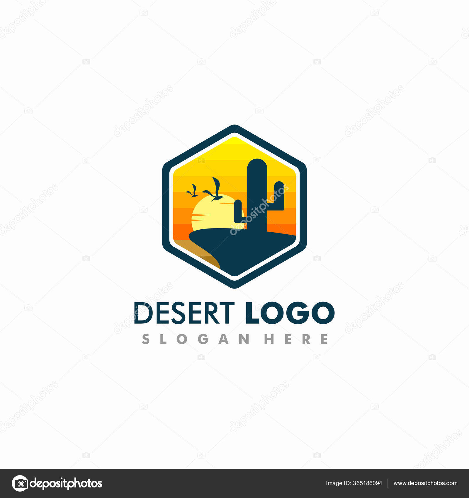 Desert Logo Vector Illustration Iconic Desert Symbol Stock Vector by ...