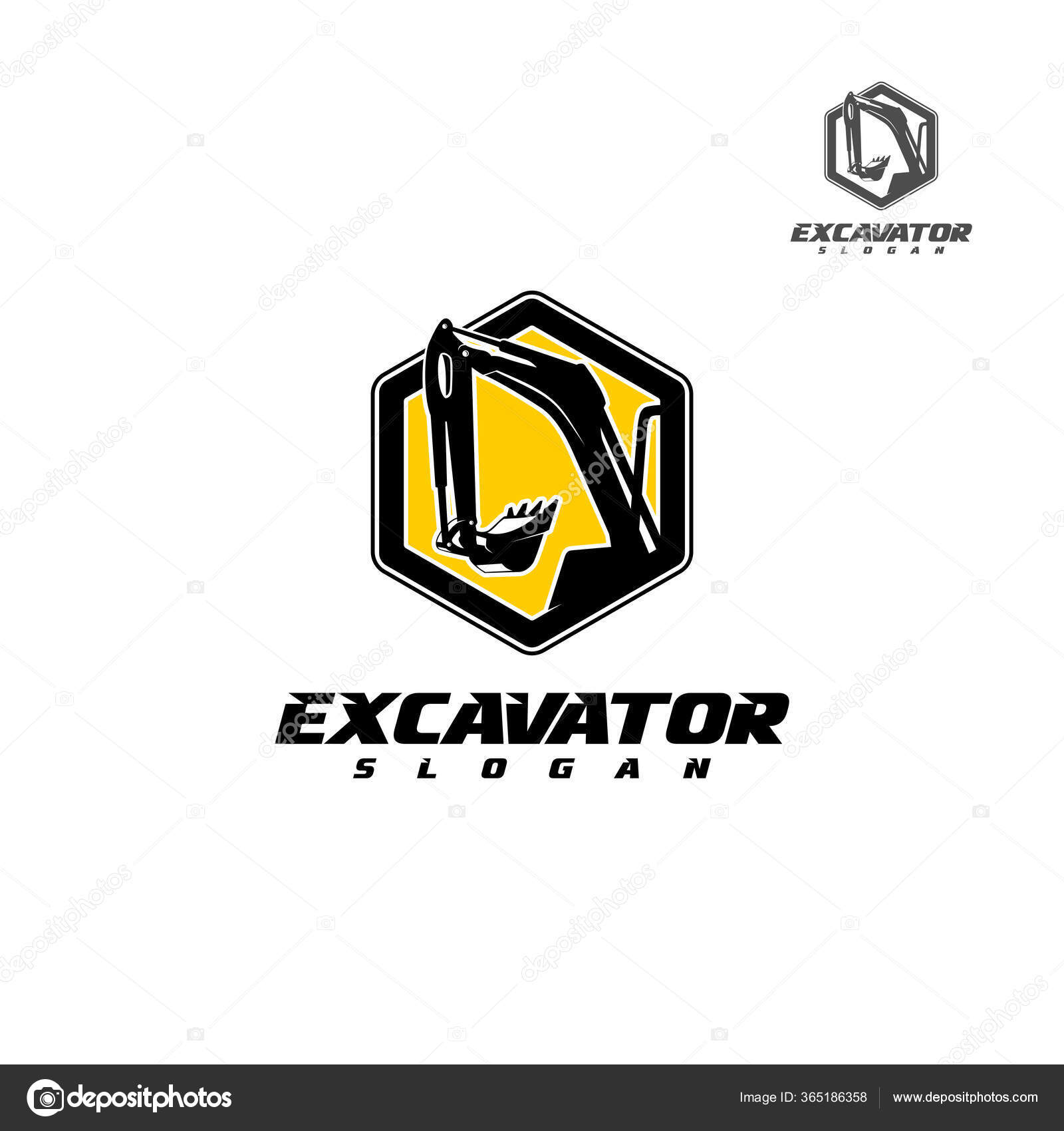 Bagger Silhouette Vector Logo Template Konstruktion Vektorillustration ...
