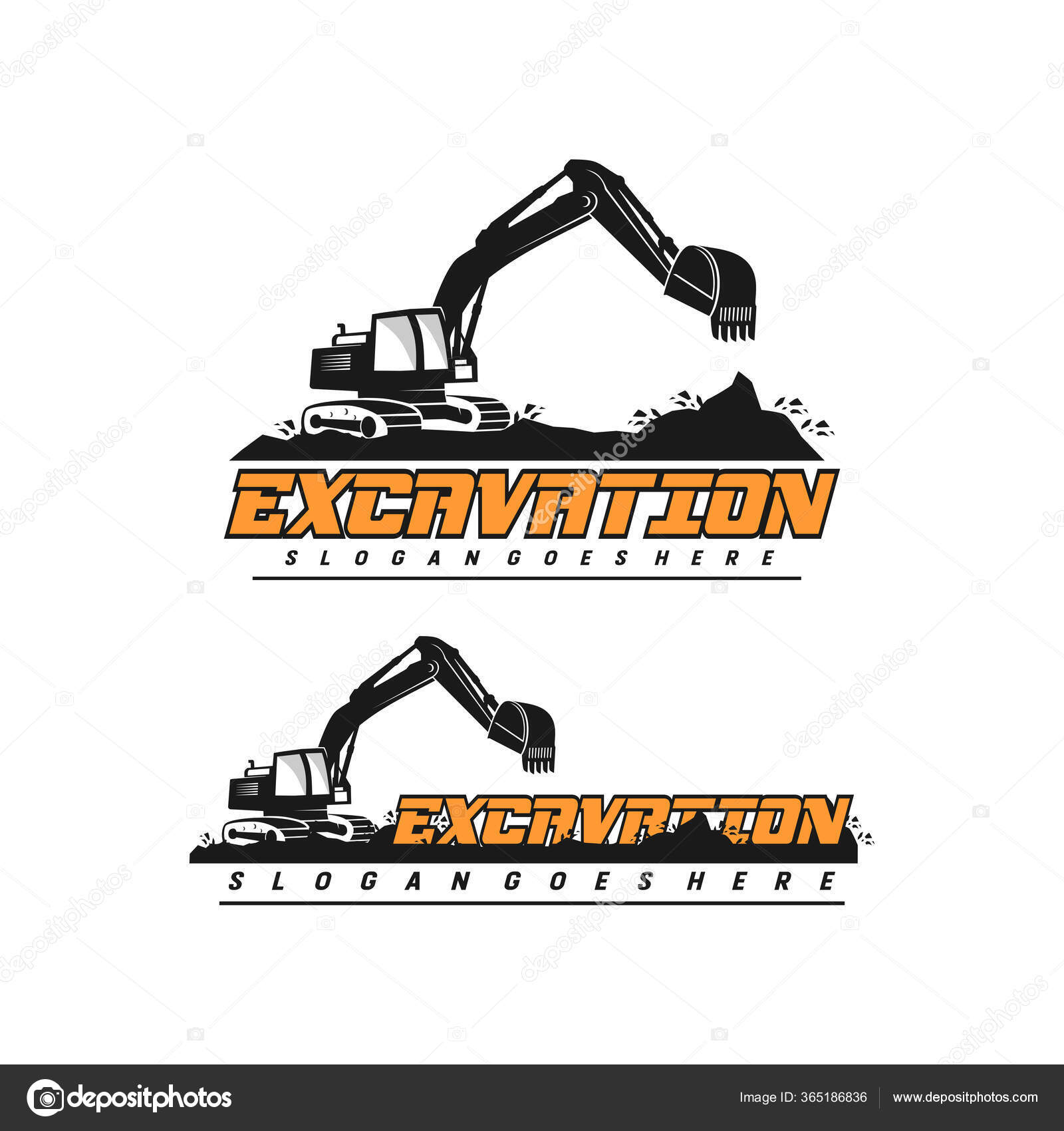 Excavator Silhouette Vector Logo Template Construction Vector ... Excavator Silhouette Vector Logo Template Construction Vector ...