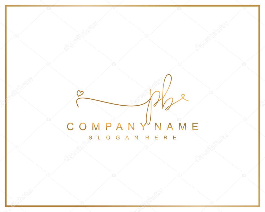 Logo inicial de PB de firma inicial, maquillaje, boda, moda, equipo ...