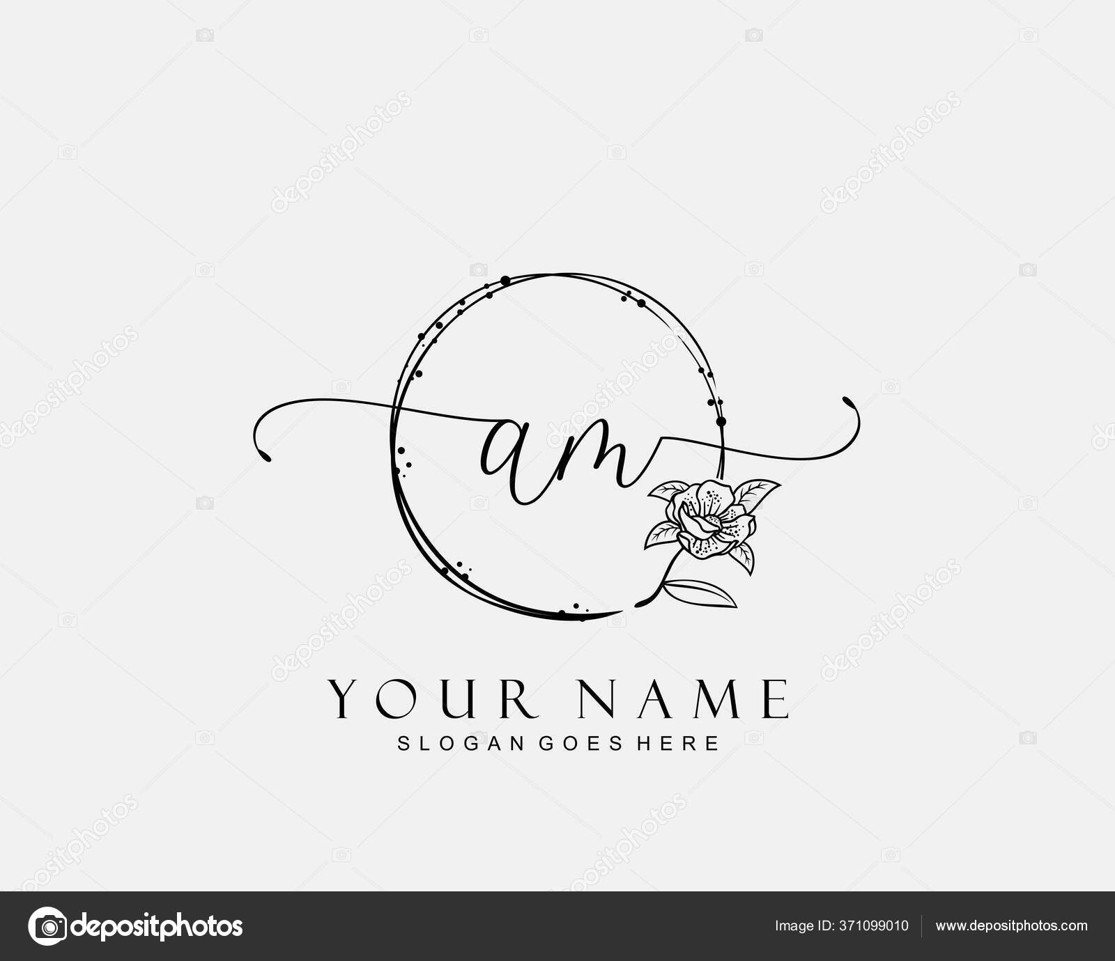 Initial Beauty Monogram Elegant Logo Design Handwriting Logo Initial Signature Stock Vector by ...