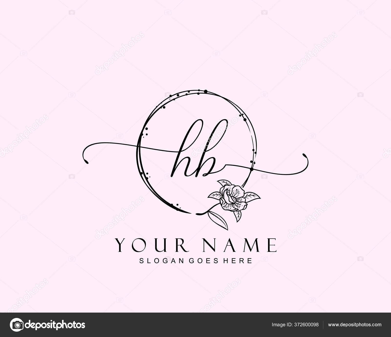 Initial Beauty Monogram Elegant Logo Design Handwriting Logo Initial Signature Stock Vector ...