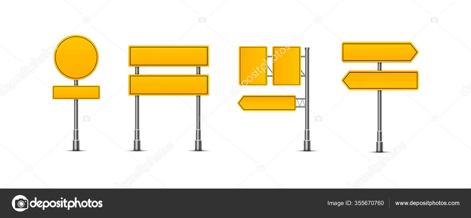 Yellow street signs. Stock Vector by ©Poliashenko #355670760