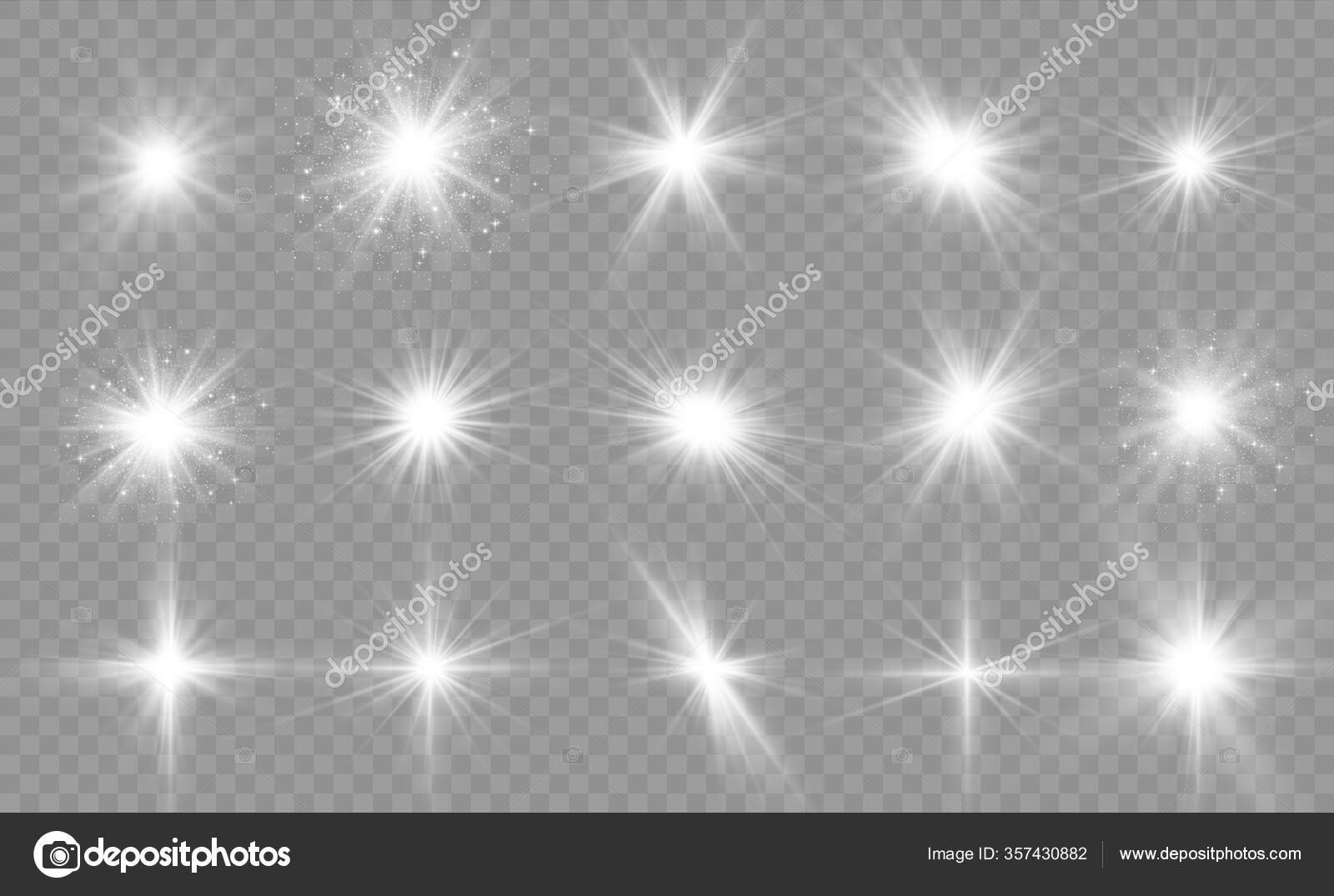 Bright white stars. Stock Vector by ©Poliashenko 357430882