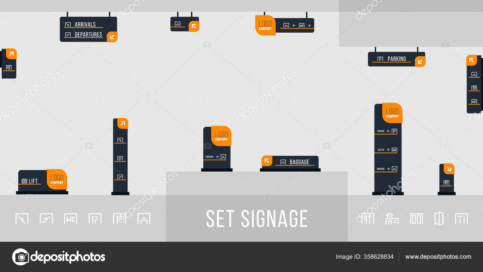 Set of signage. — Stock Vector © Poliashenko #358628834