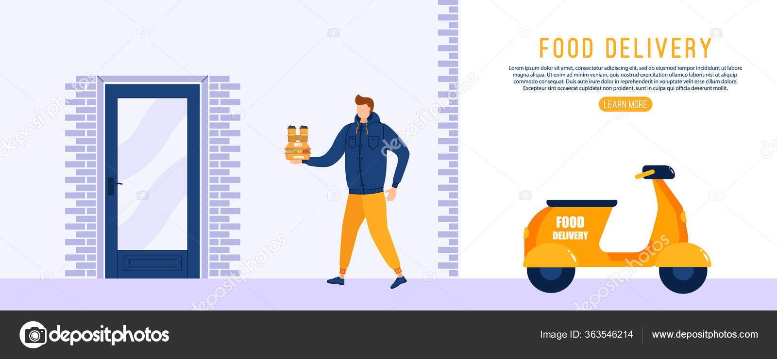 Delivery food courier. Stock Vector Image by ©Poliashenko #363546214