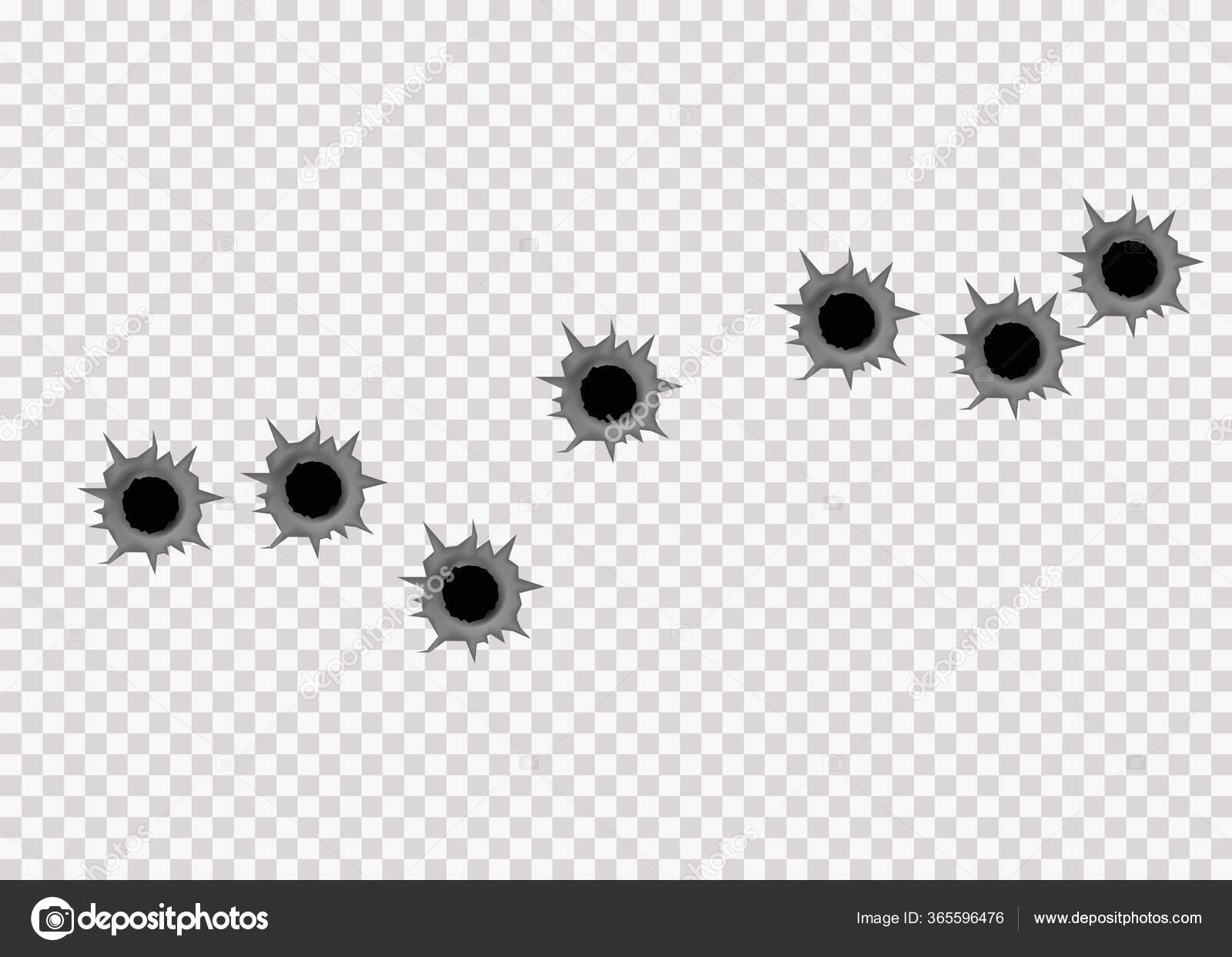 Realistic bullet holes. Stock Vector by ©Poliashenko 365596476