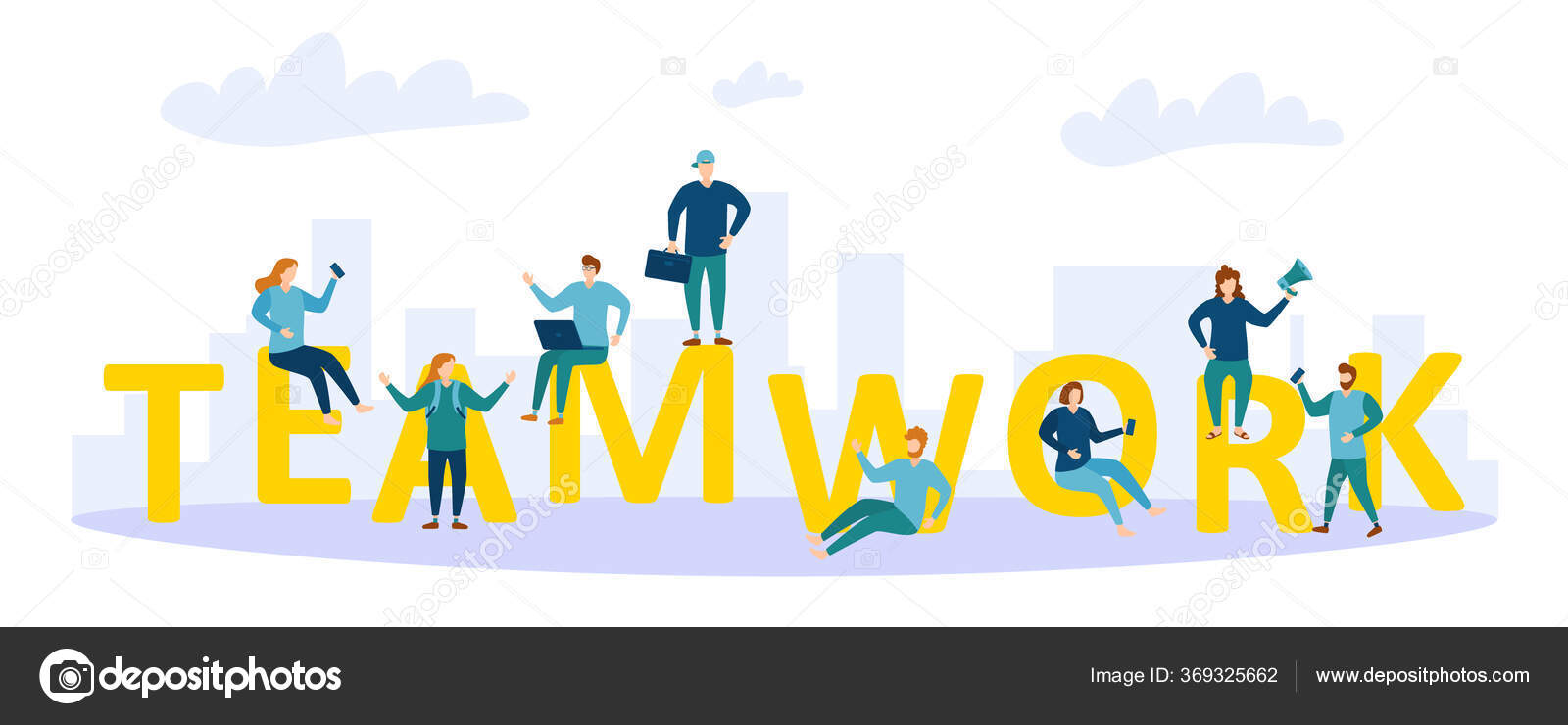 Teamwork people characters. Stock Vector by ©Poliashenko 369325662