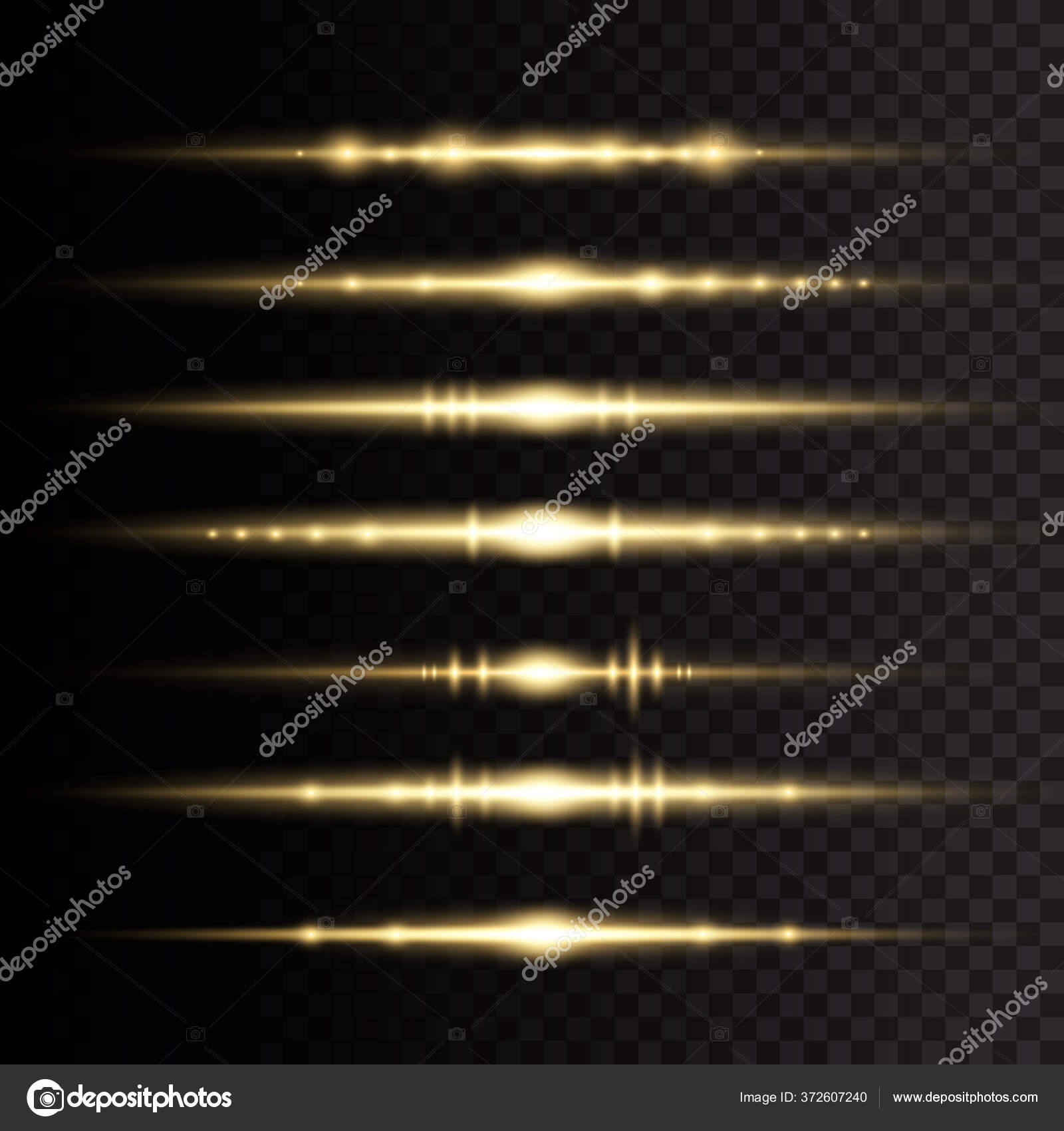 Horizontal light rays. Stock Vector by ©Poliashenko 372607240