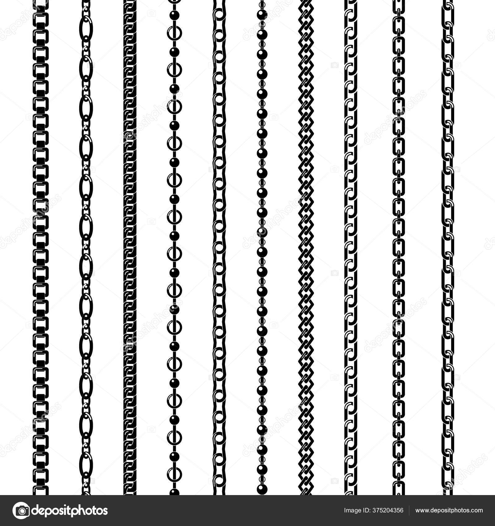 Set black chains. Stock Vector Image by ©Poliashenko #375204356