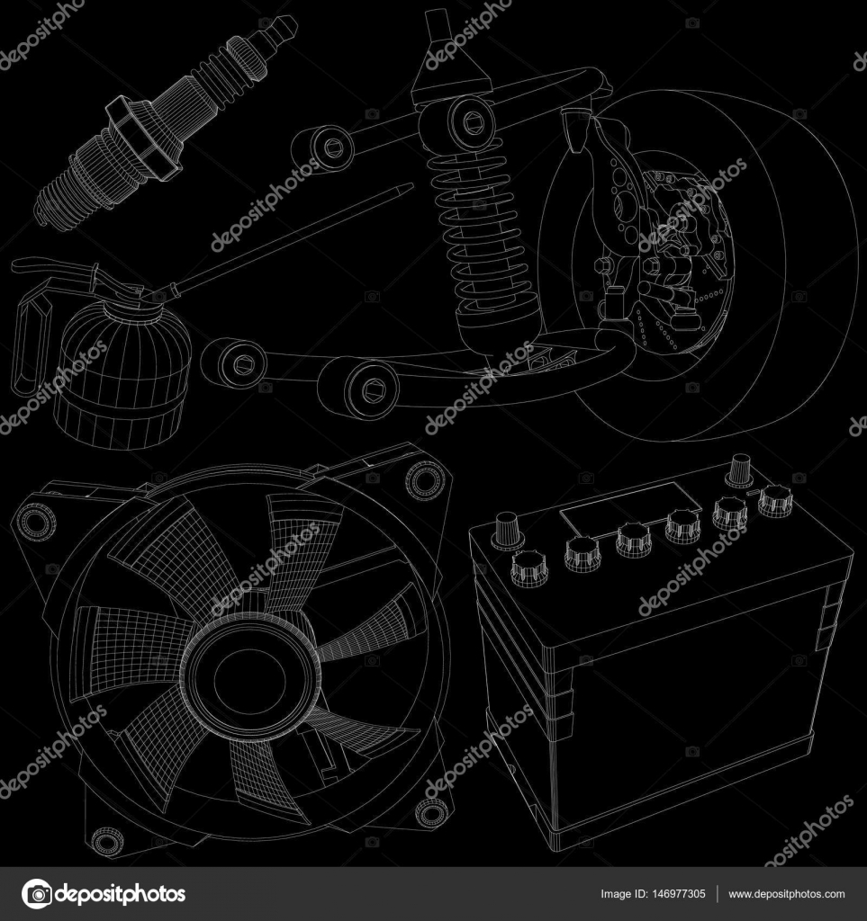 Set of car part white stripe on black Stock Vector Image by ©Masterkoii ...