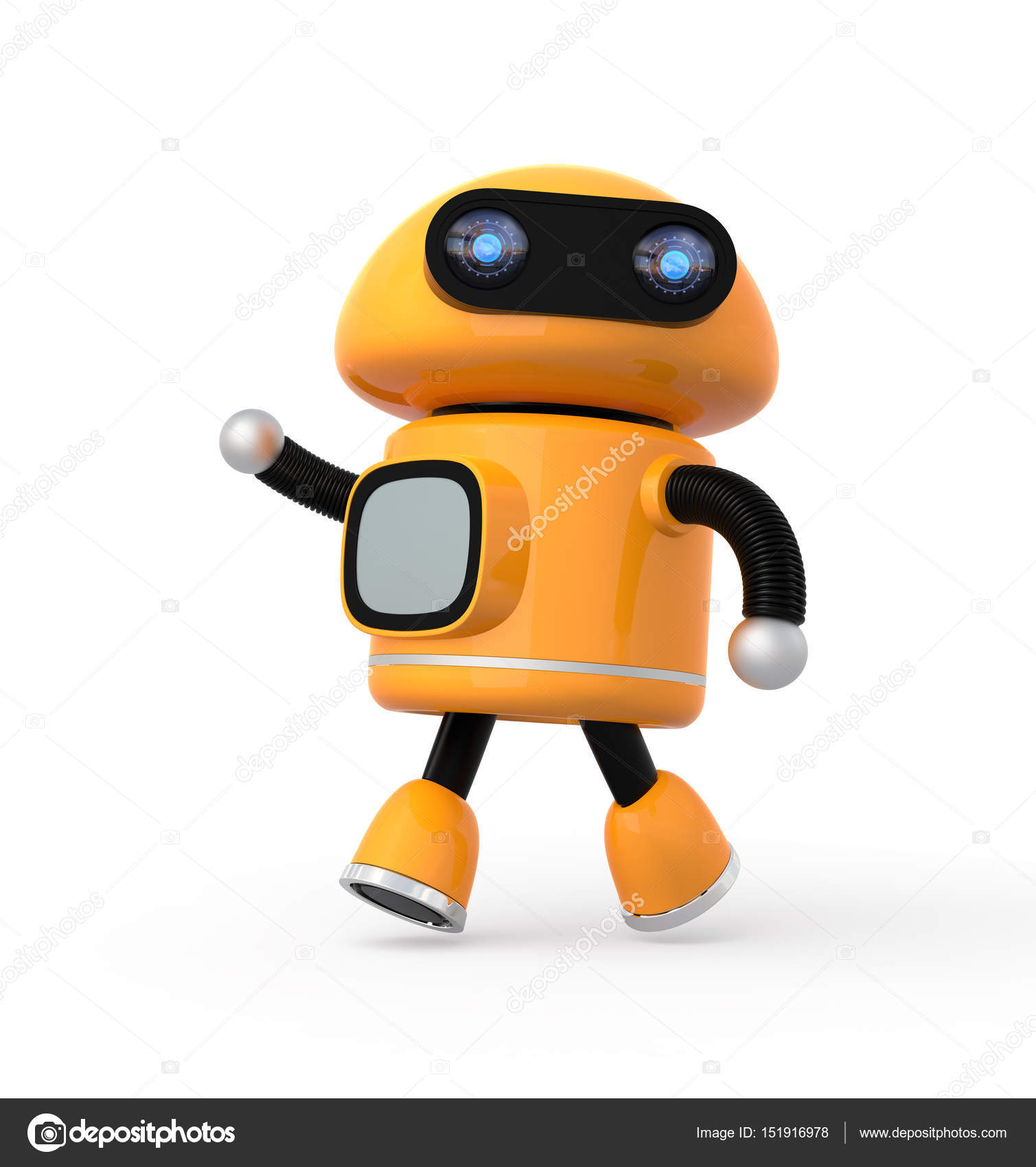 Cute orange robot isolated on white background — Stock Photo © chesky_w ...
