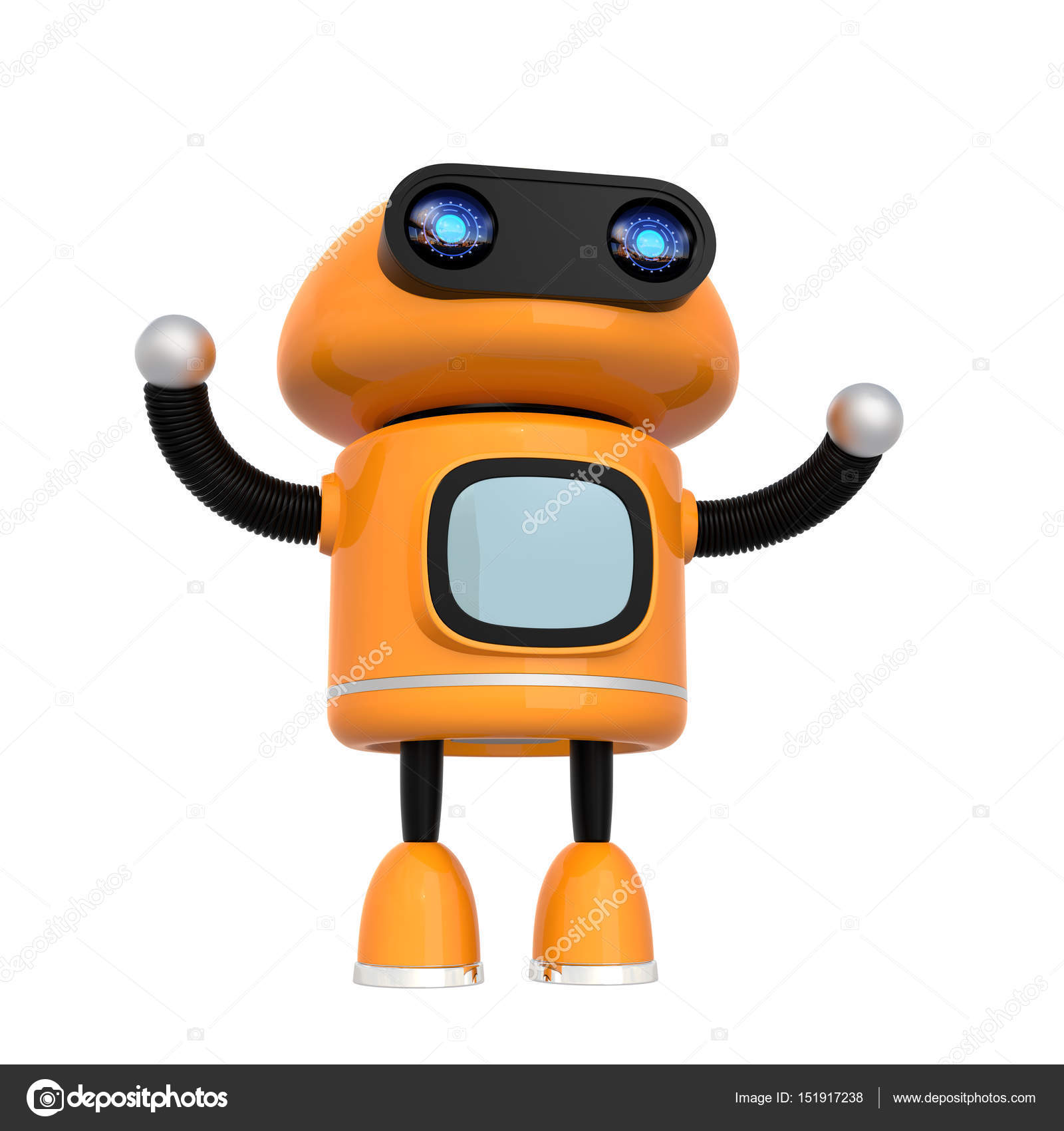 Cute orange robot isolated on white background — Stock Photo © chesky_w ...
