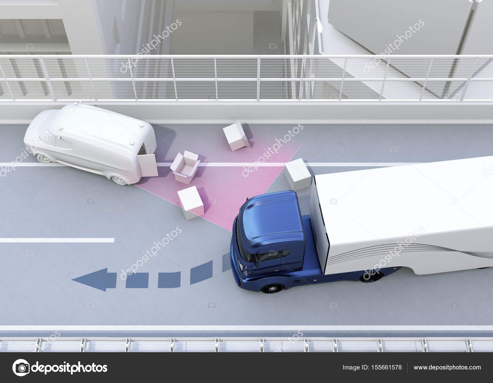 Autonomous car changing lane quickly to avoid a traffic accident ... Autonomous car changing lane quickly to avoid a traffic accident ...
