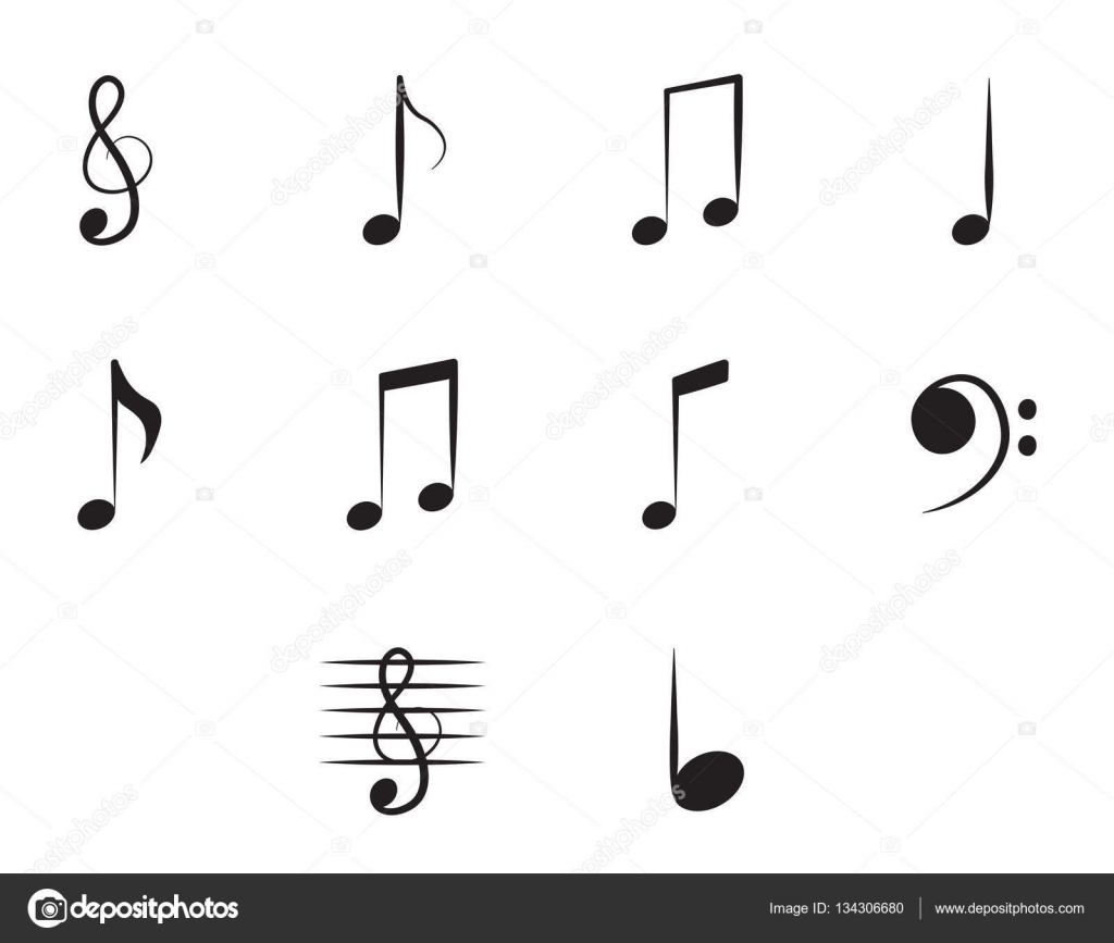 Notas musicales Iconos Vector de stock por ©vectorfusionart 134306680