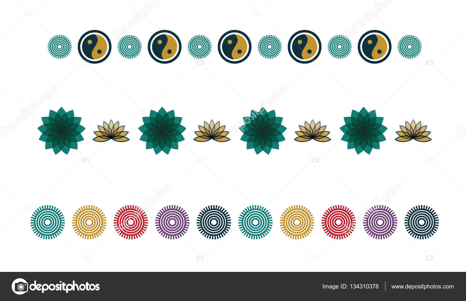 Icon set of symmetric geometry shapes Stock Vector Image by ...