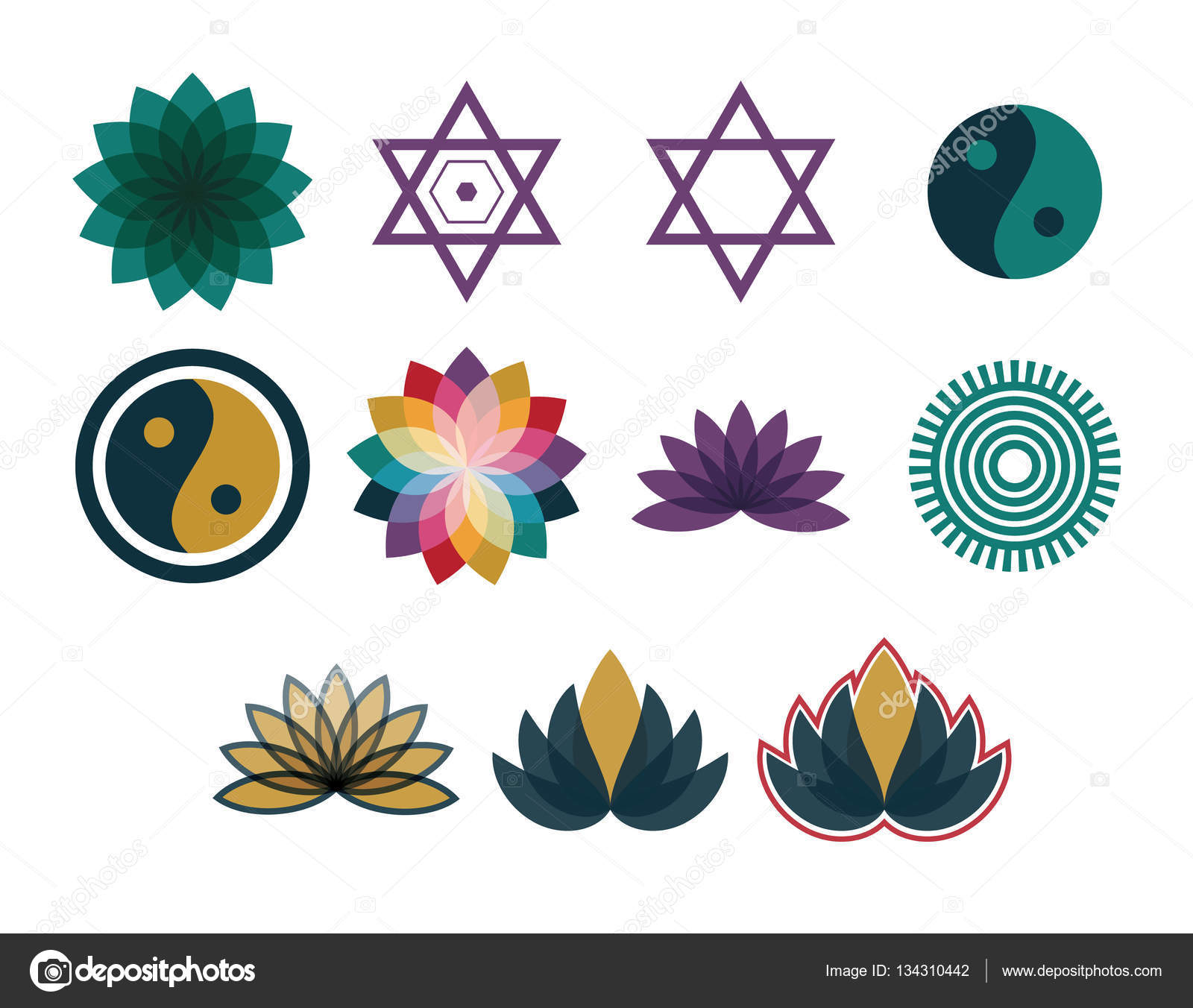 Icon set of symmetric geometry shapes Stock Vector by ©vectorfusionart ...