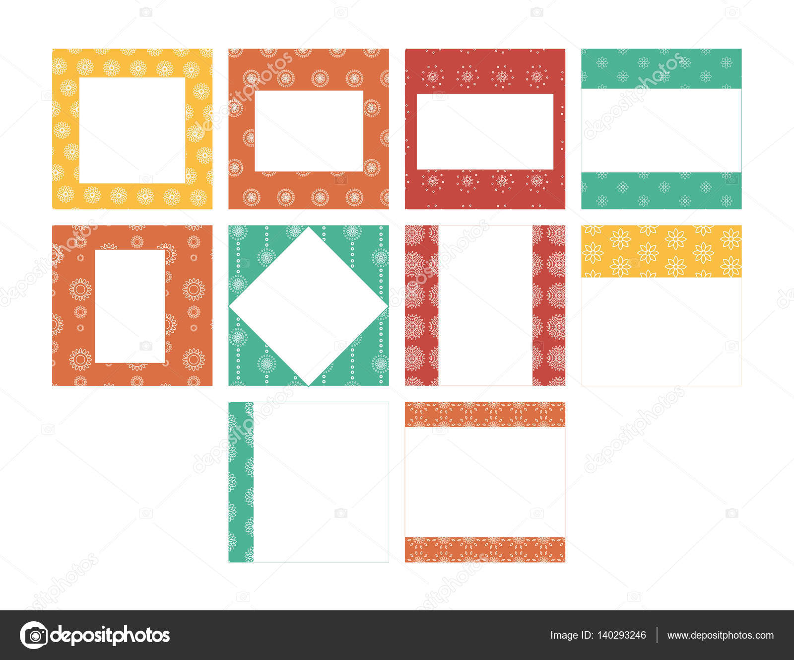 Multicolor vector templates with floral patterns Stock Vector by ...