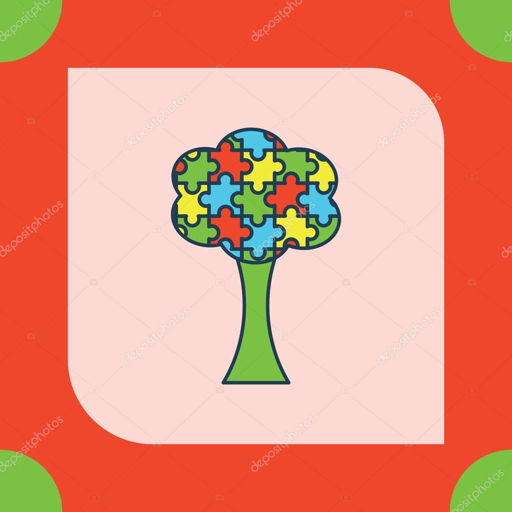 Greeting card with autism tree symbol — Vetores de Stock ...