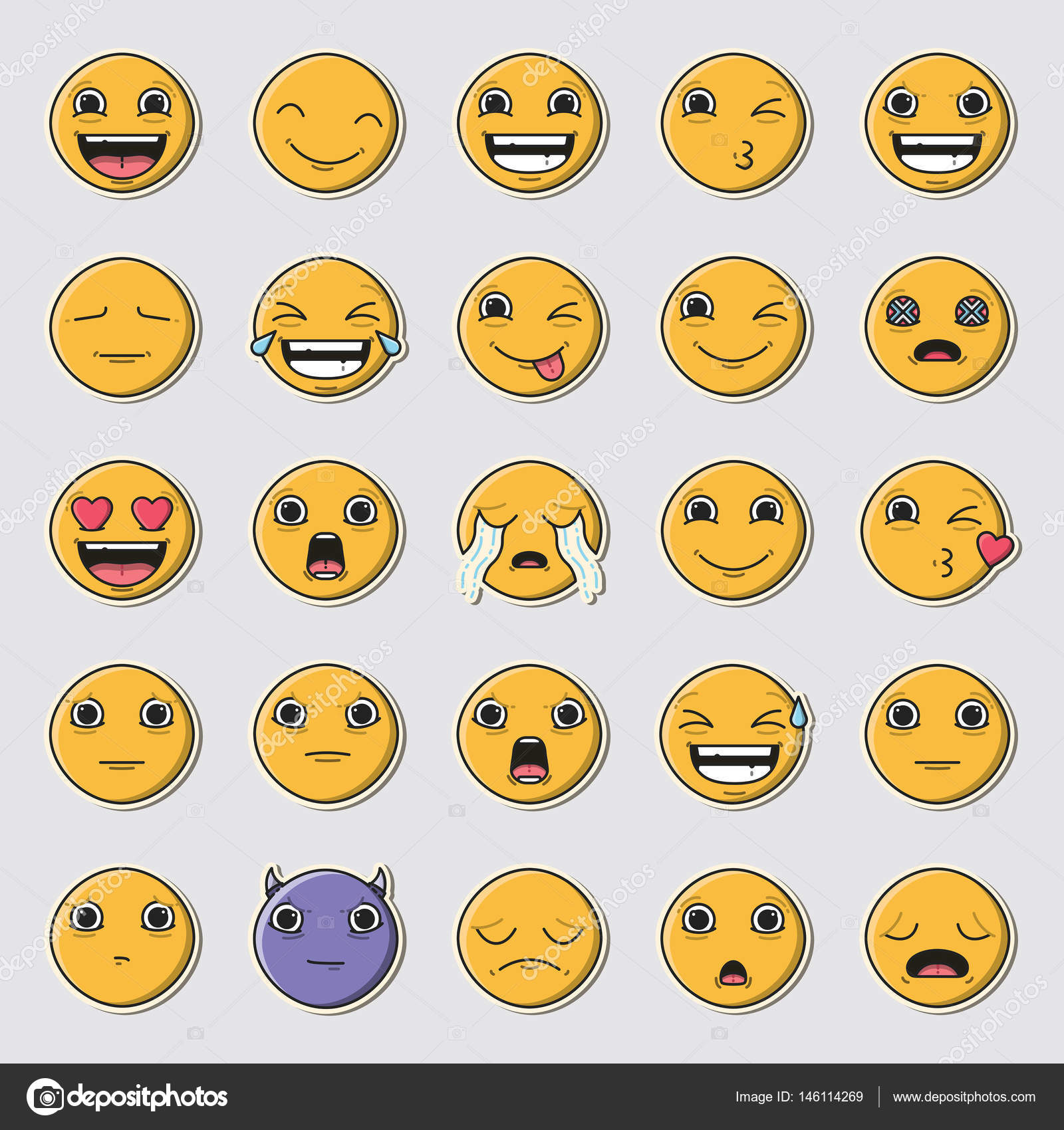 Vector icon set of emoticons Stock Vector Image by ©vectorfusionart ...