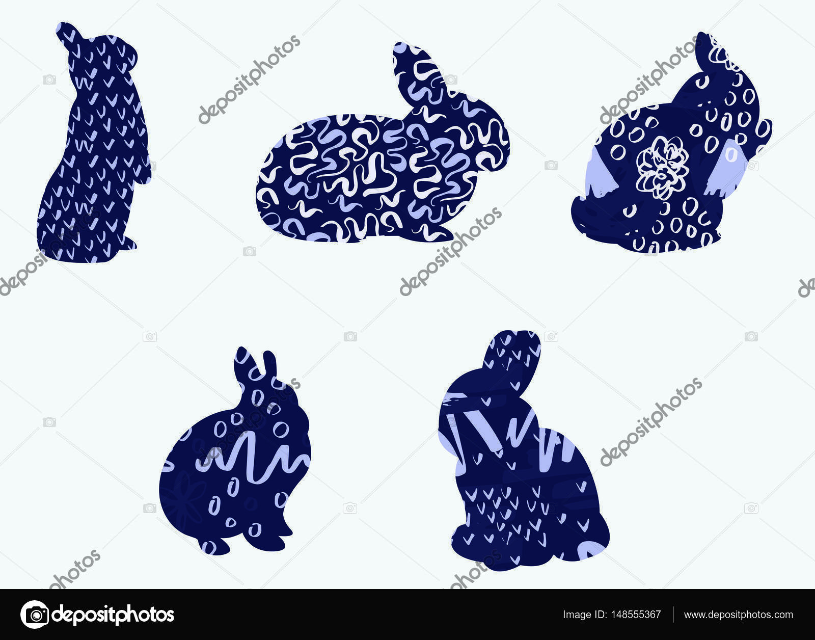 Rabbits with different patterns Stock Vector Image by ©vectorfusionart ...