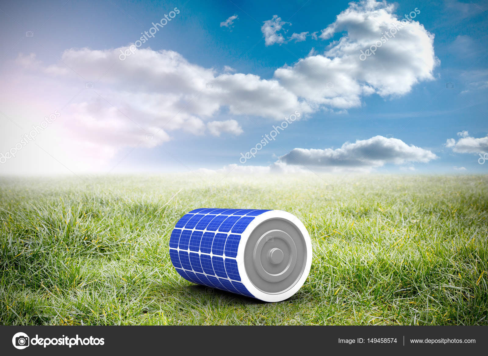 Blue solar battery Stock Photo by ©vectorfusionart 149458574