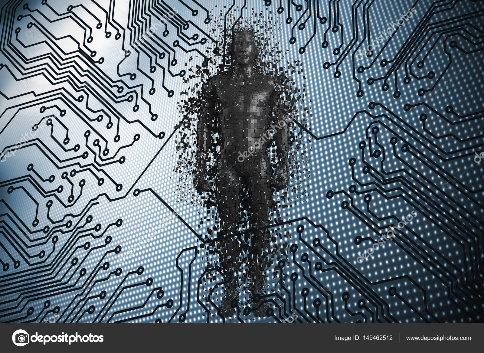 Black pixelated 3d man — Stock Photo © vectorfusionart #149462512