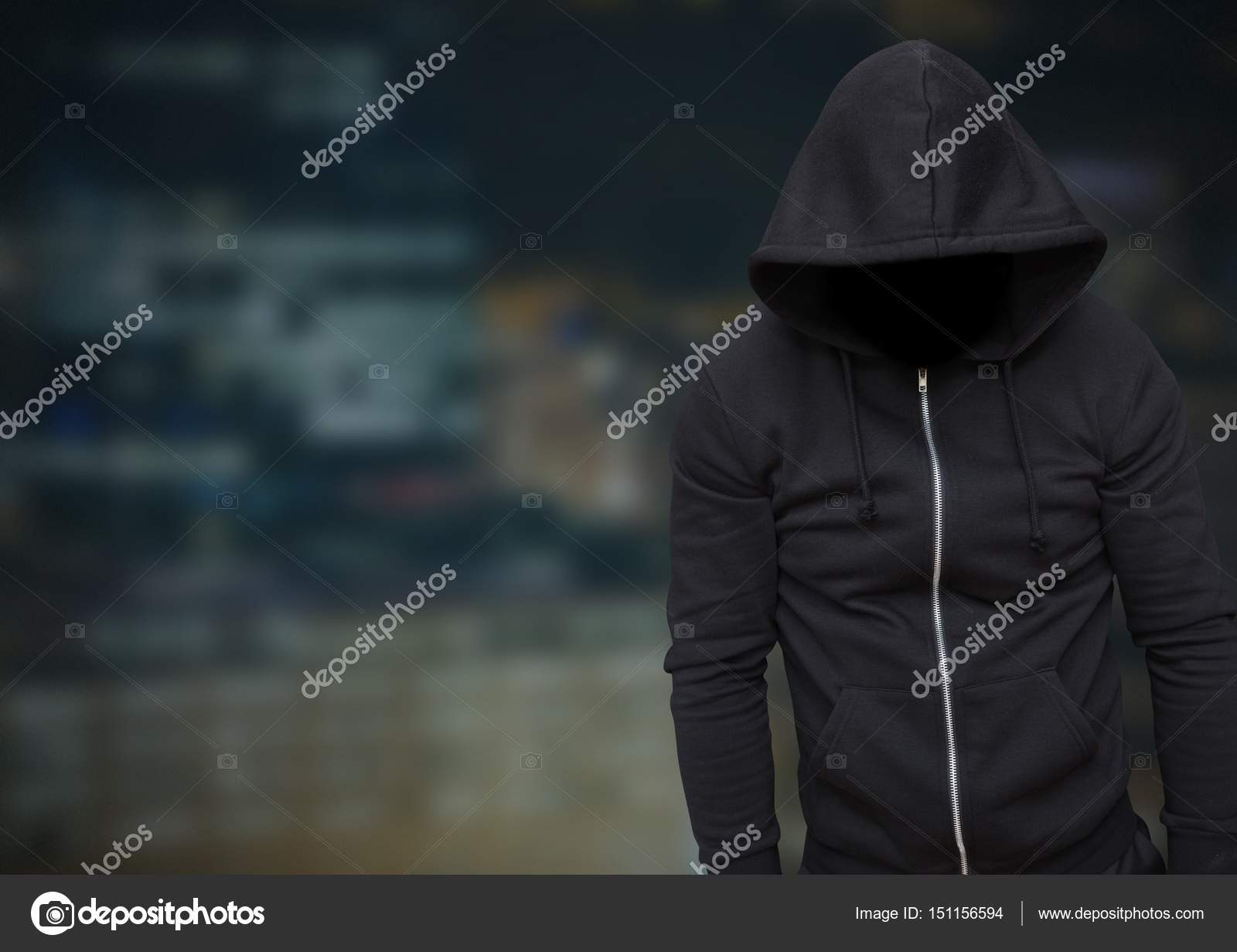 Anonymous Criminal Man in hood Stock Photo by ©vectorfusionart 151156594