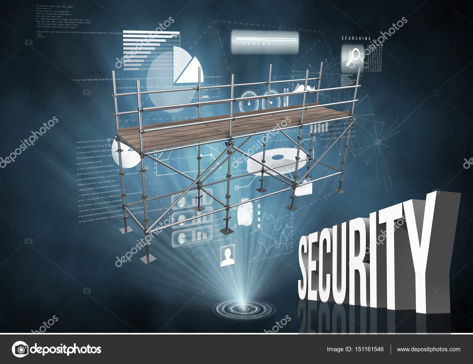 Security Text with 3D Scaffolding Stock Photo by ©vectorfusionart 151161546