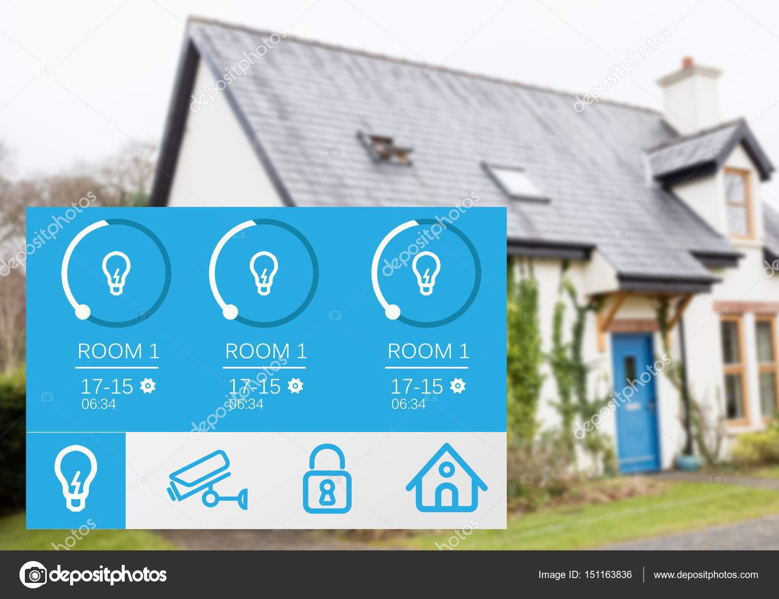 Home automation system lighting App Interface — Stock Photo ...