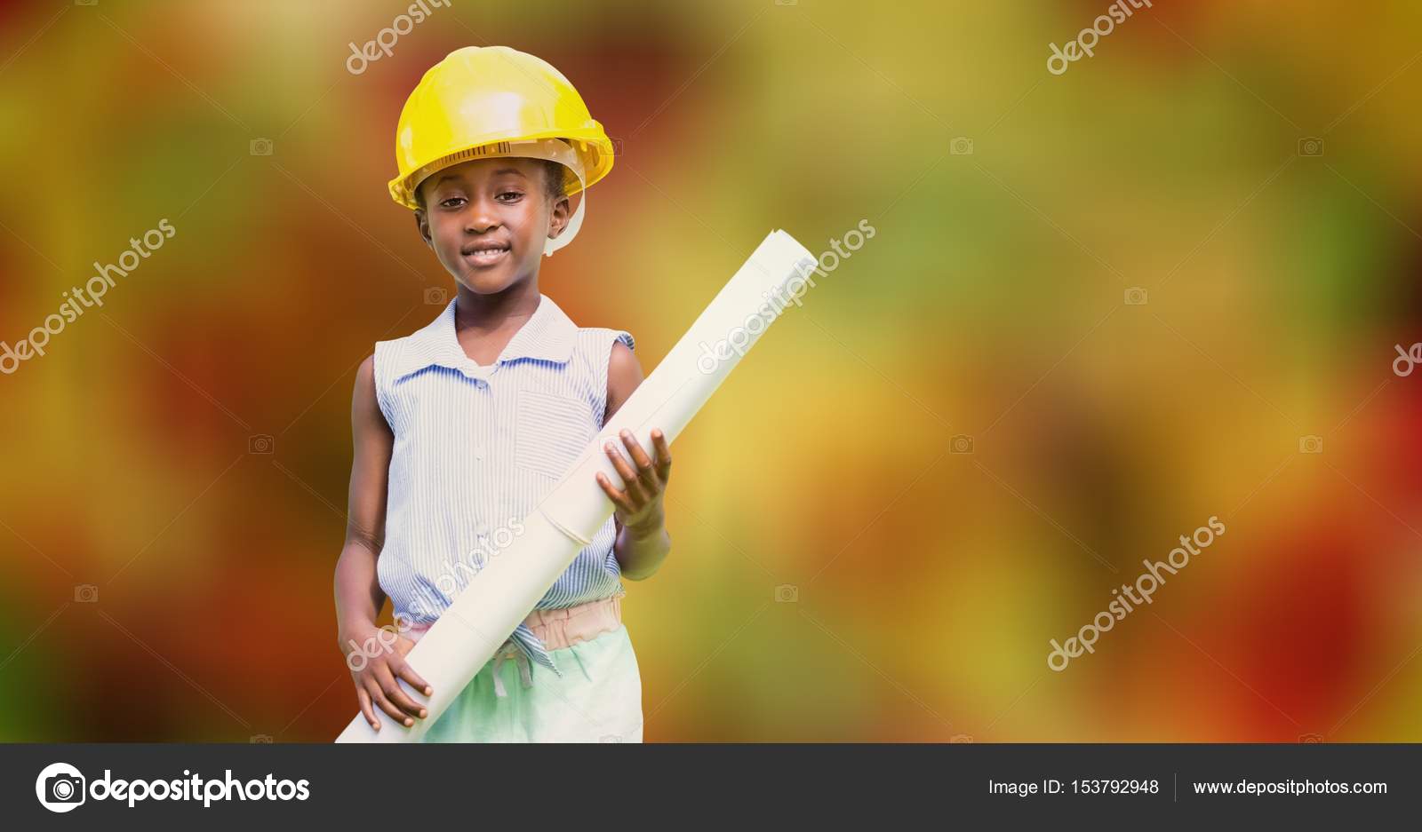 Boy pretending as architect Stock Photo by ©vectorfusionart 153792948