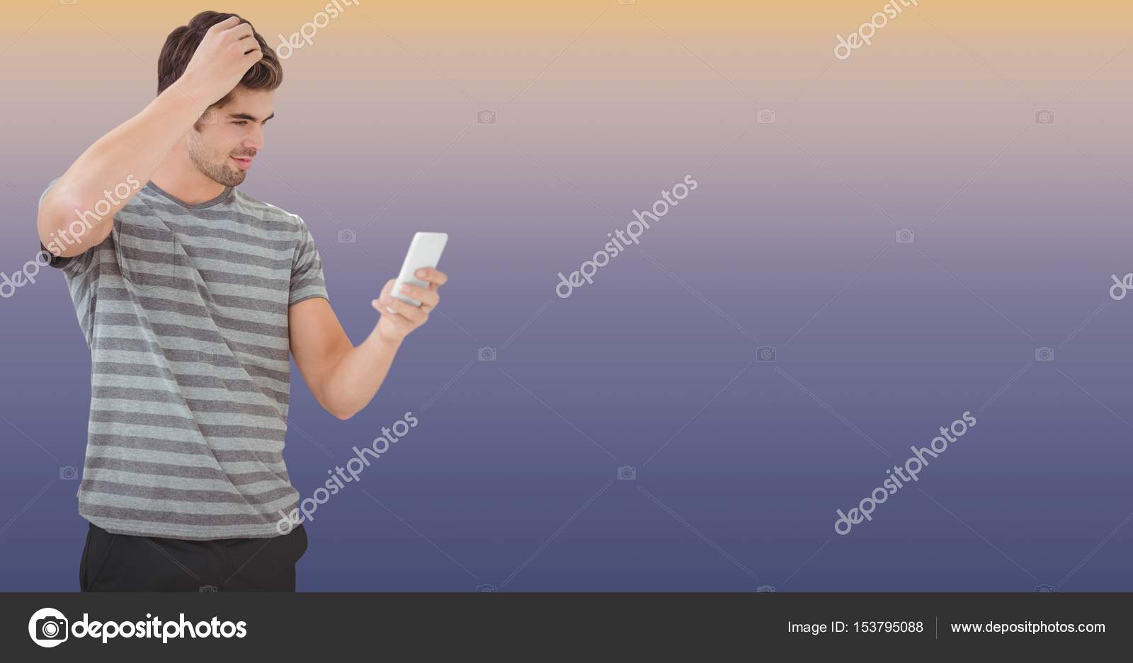 Handsome man scratching head — Stock Photo © vectorfusionart #153795088