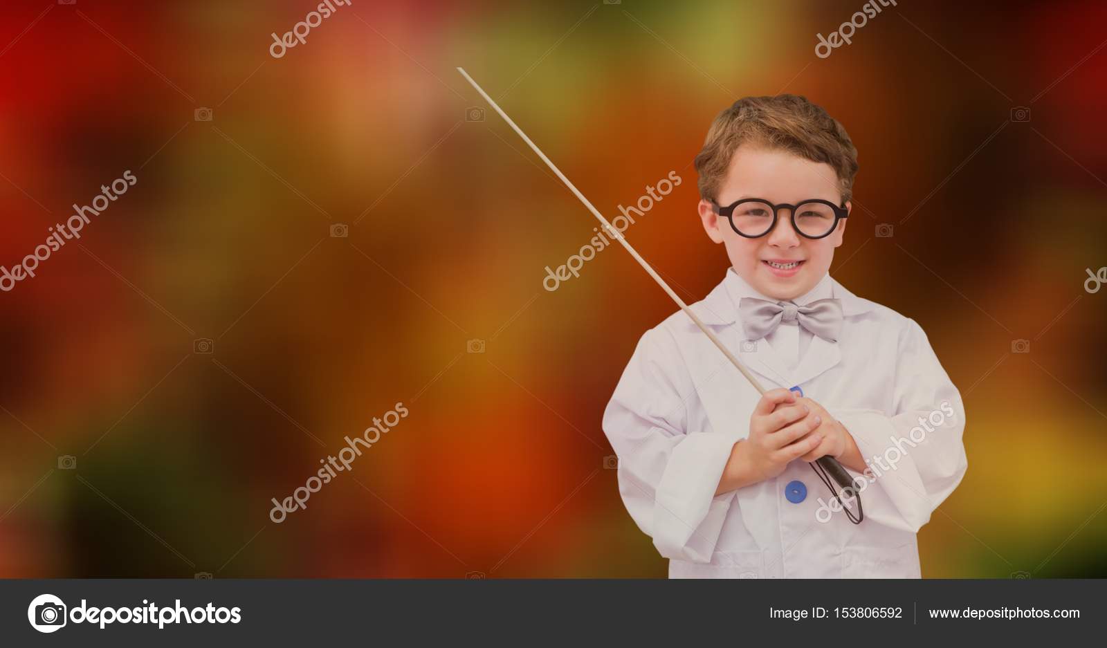 Happy boy holding stick Stock Photo by ©vectorfusionart 153806592